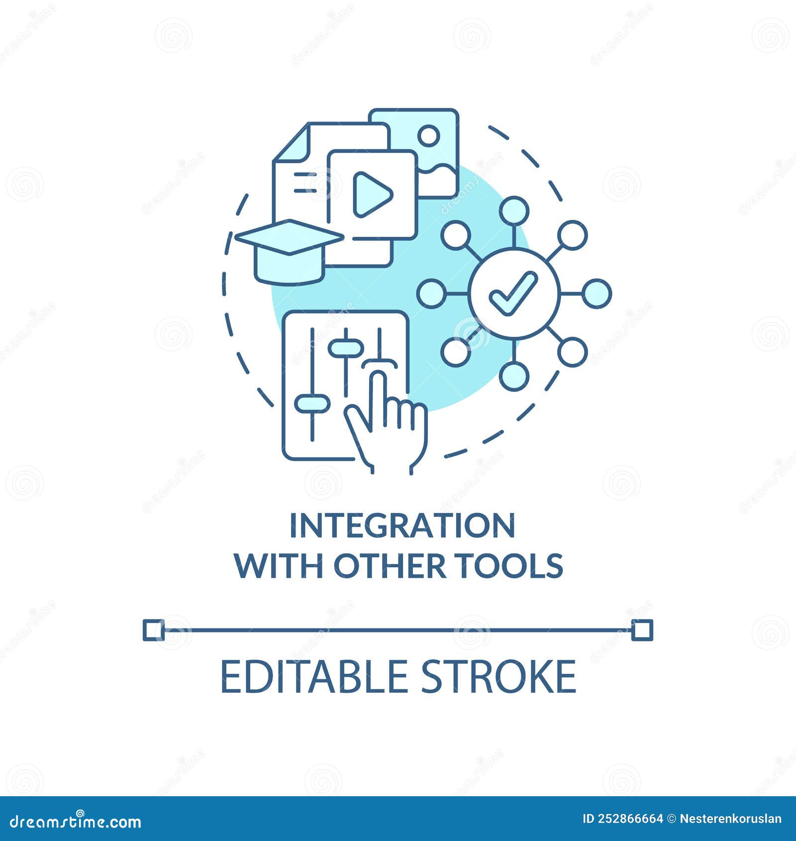 Integration with Other Tools Turquoise Concept Icon Stock Vector ...