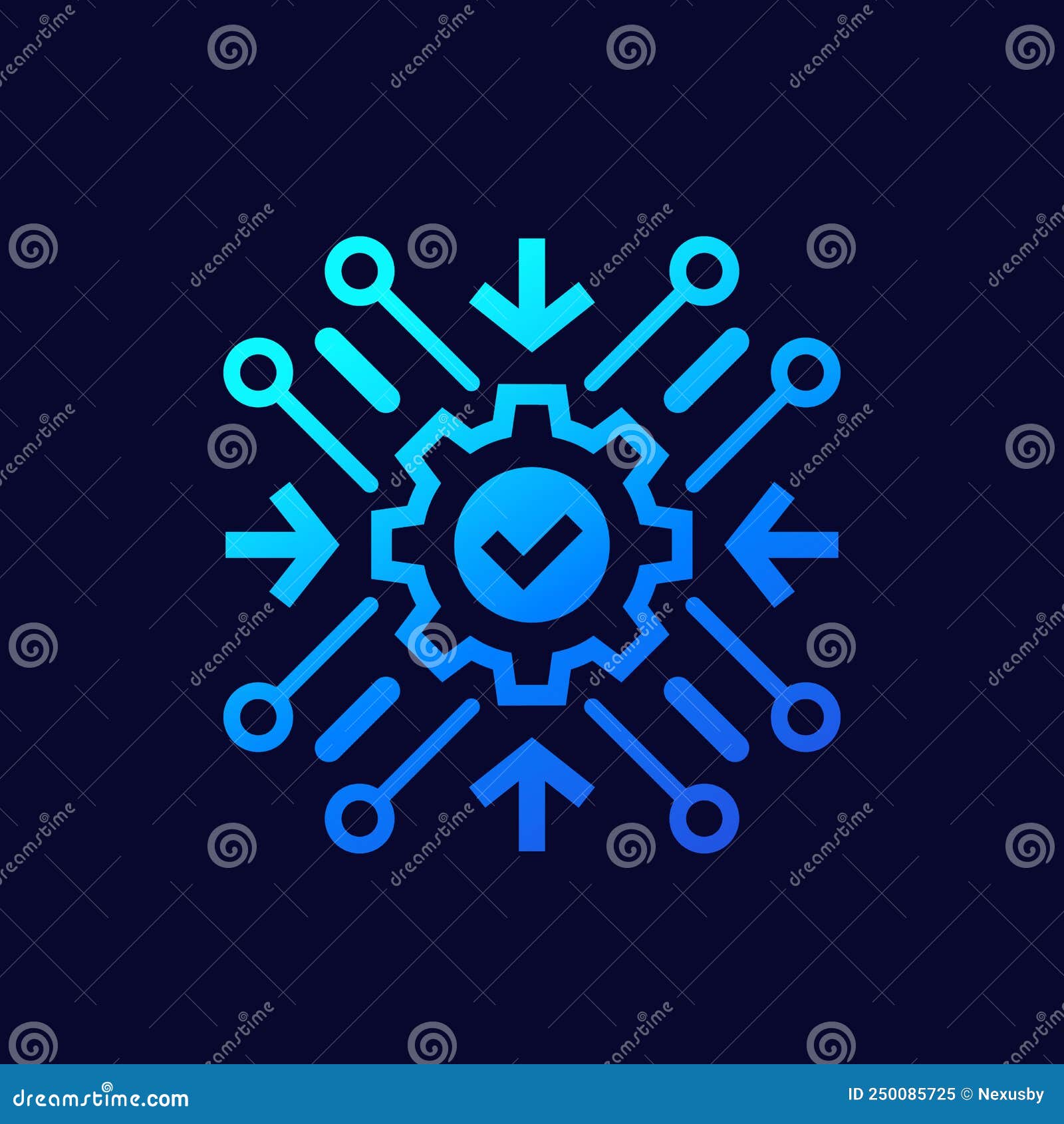 Integration Process Icon with a Gear, Vector Stock Vector ...