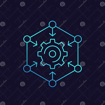 Integration Process, Technology Icon Stock Vector - Illustration of ...