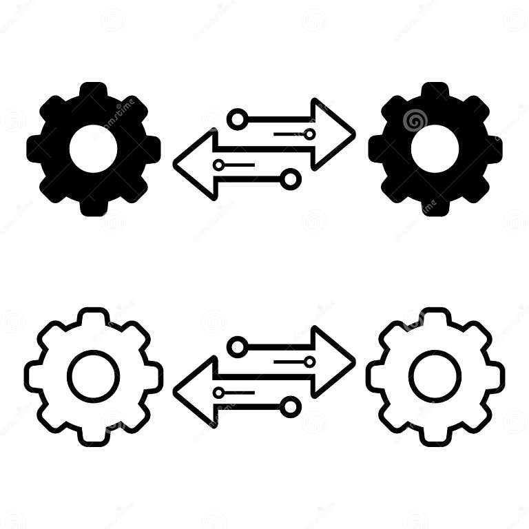 Integration Process Vector Icon, Technology Illustration Sign. Setup ...