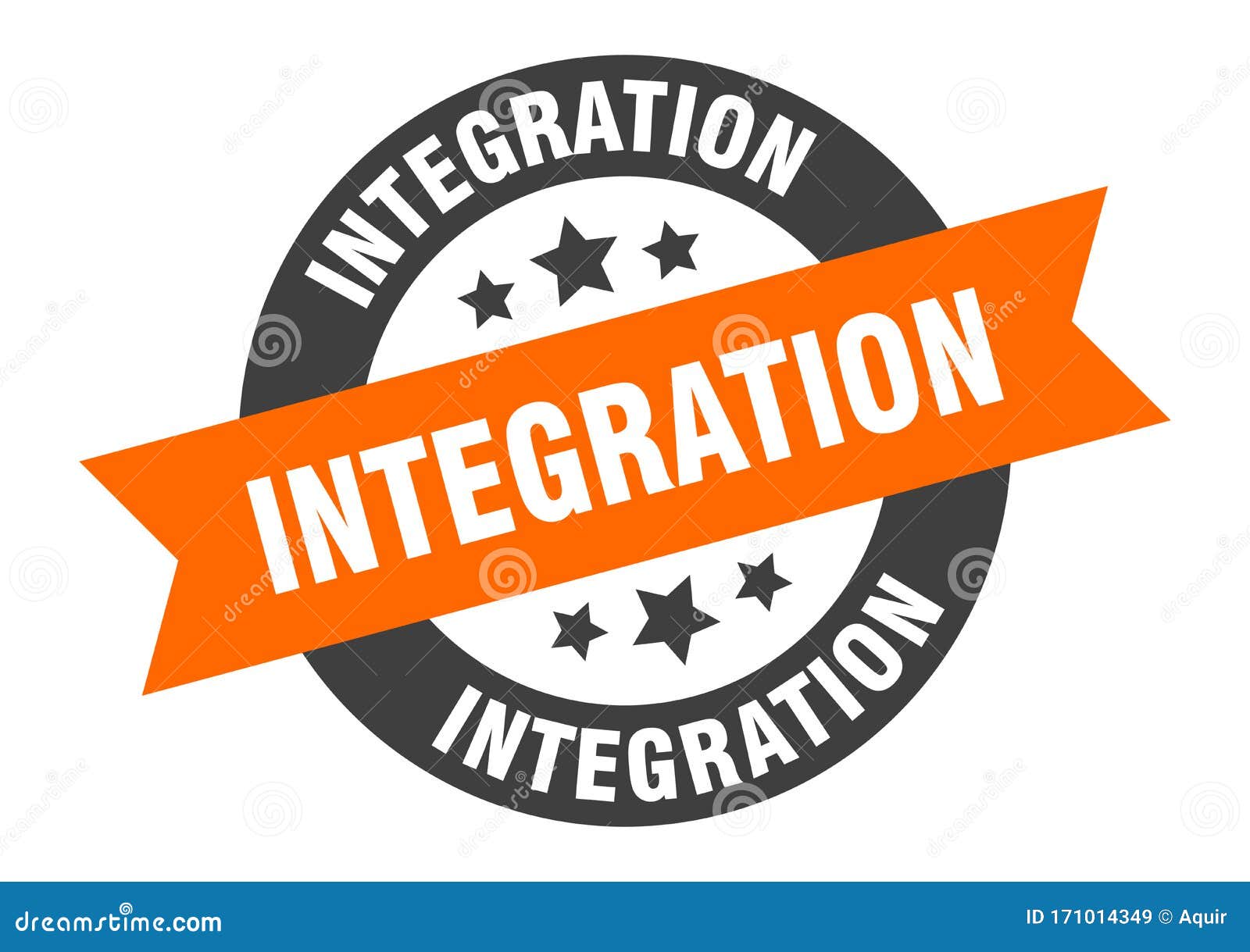 Integration Sign. Integration Round Ribbon Sticker Stock Vector ...