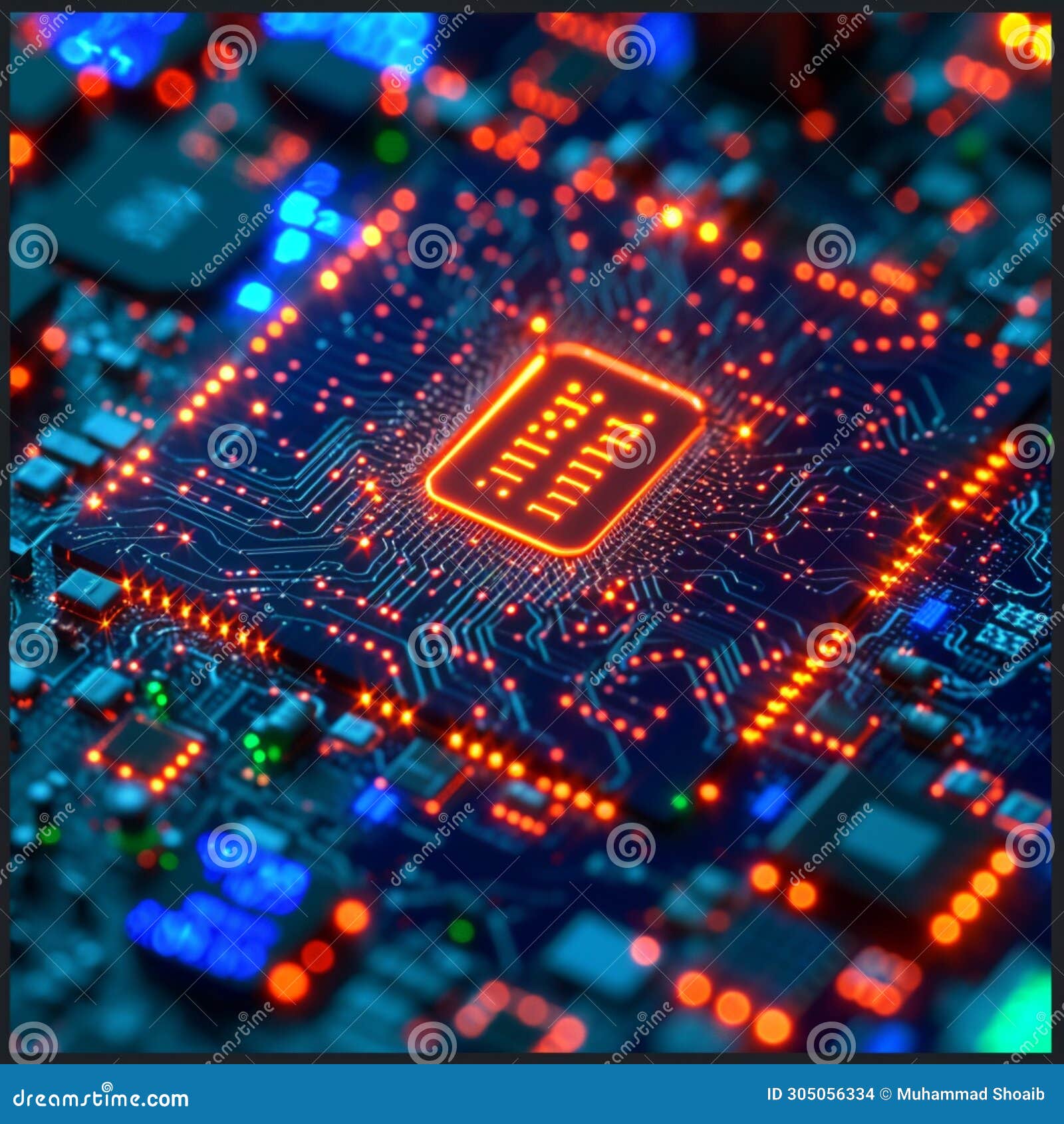 Integration of Smart Technology AI Letter, Chip, CPU, Internet ...