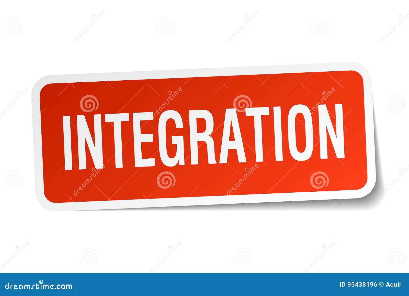 Integration square sticker stock vector. Illustration of seal - 95438196