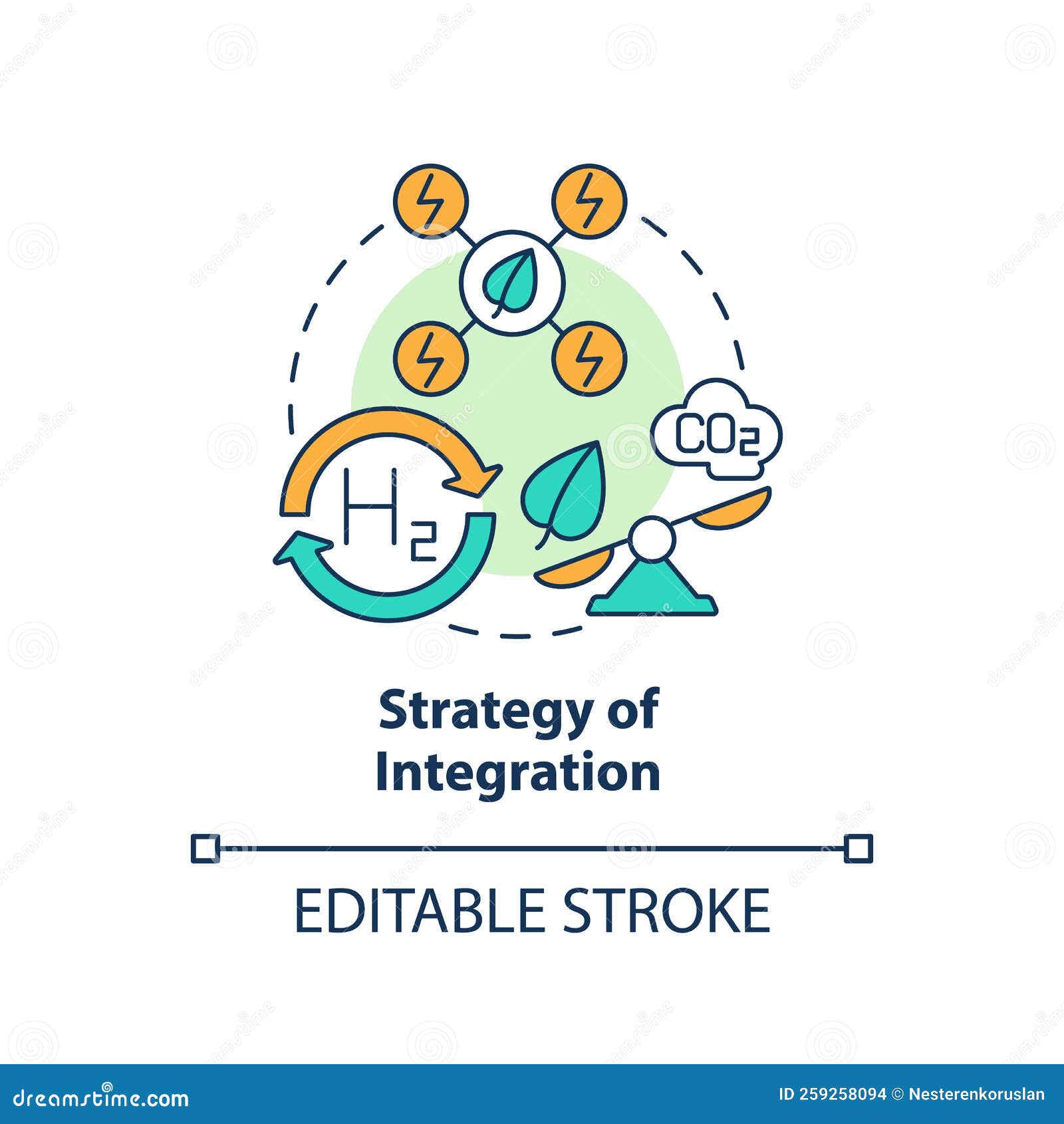 Integration Strategy Concept Icon Stock Vector - Illustration of linear ...