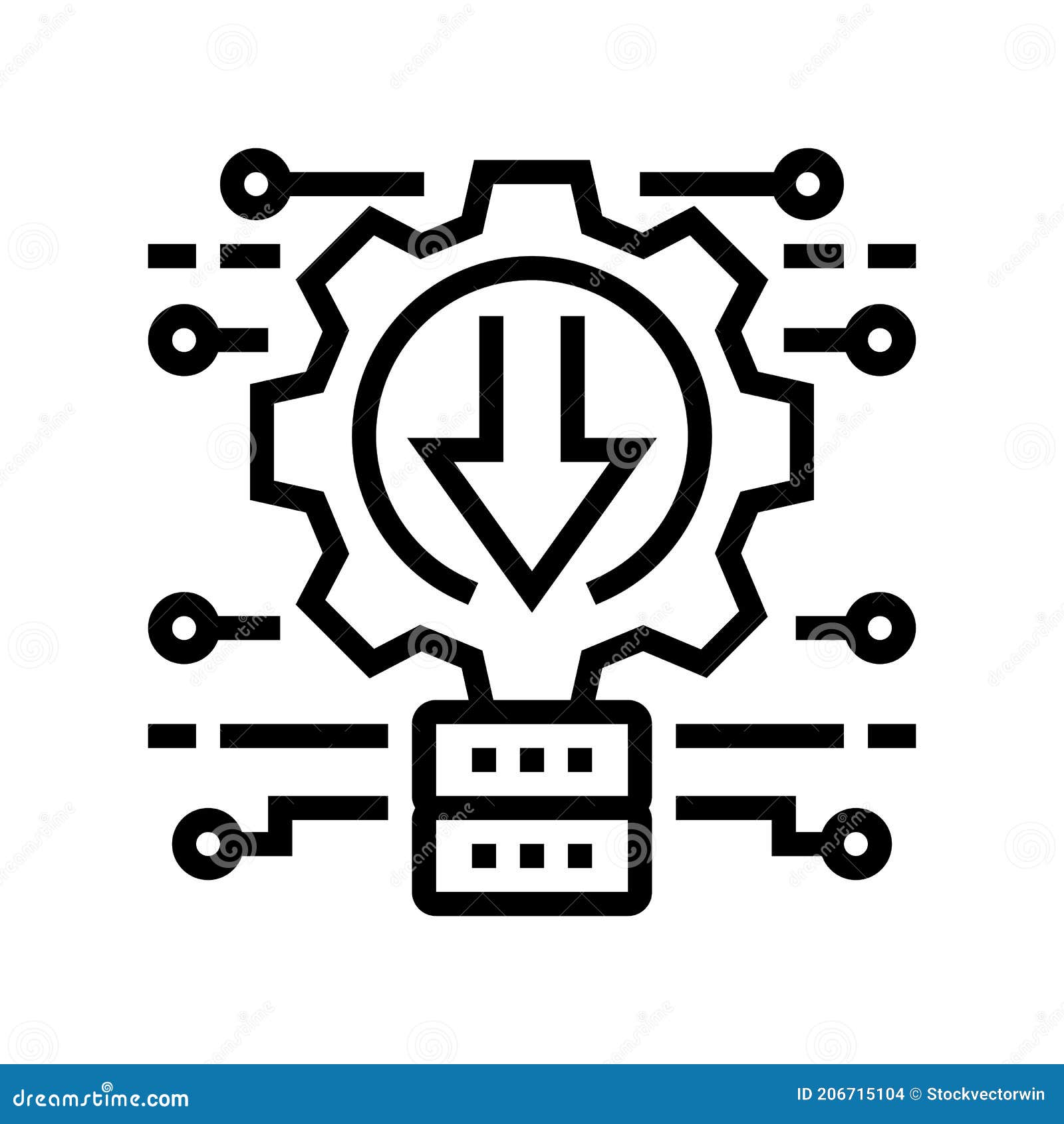 Integration System Line Icon Vector Illustration Stock Illustration ...