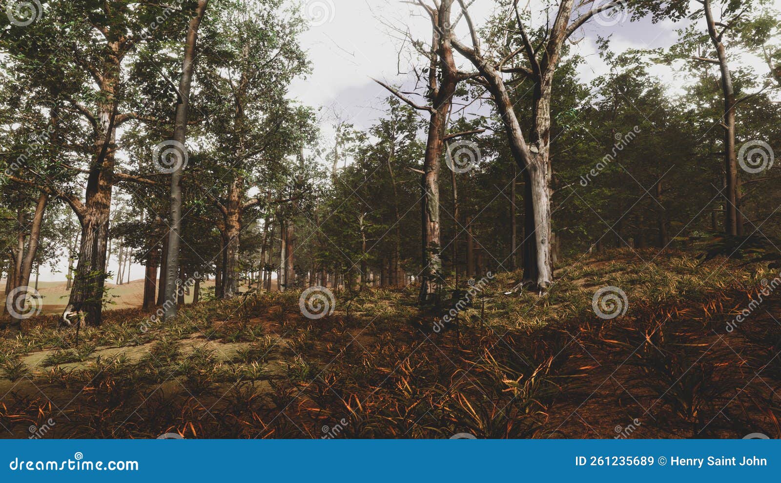 Integration of Technology in a Natural Environment, 3D Render Stock ...