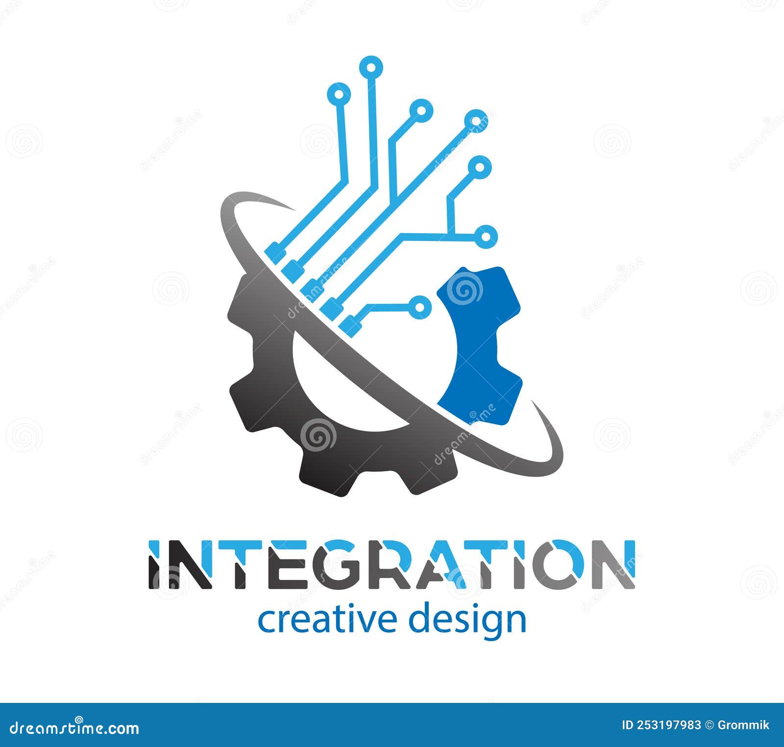 Integration. Template Automation of a Mechanized Process Stock Vector ...