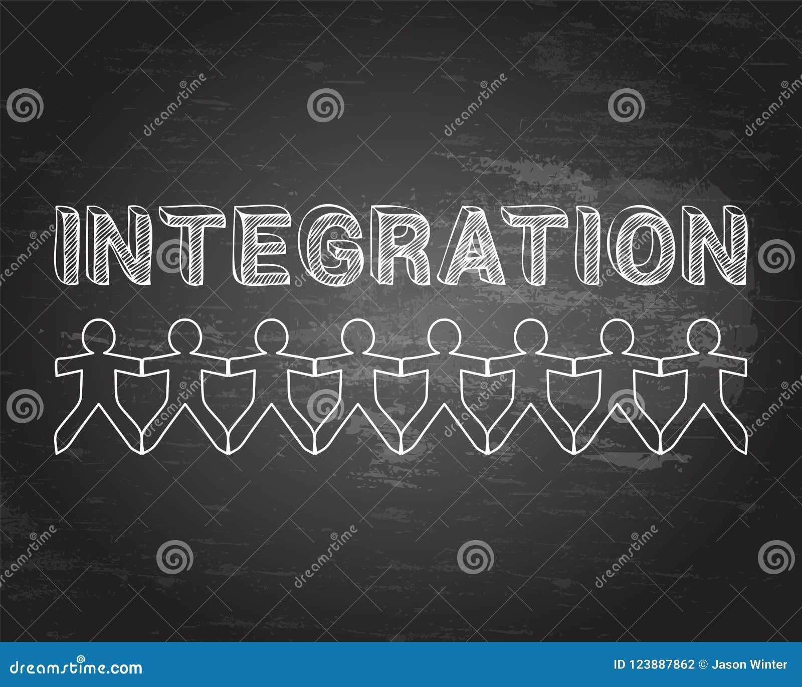 Integration People Blackboard Stock Vector - Illustration of combined ...