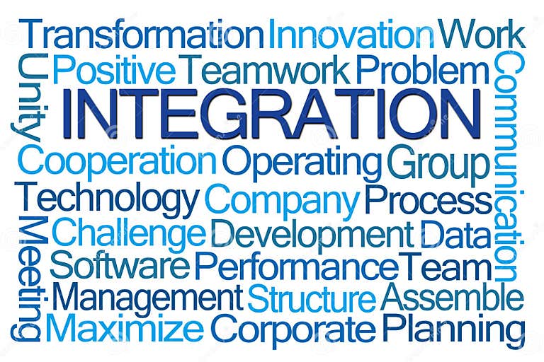 Integration Word Cloud stock illustration. Illustration of development ...