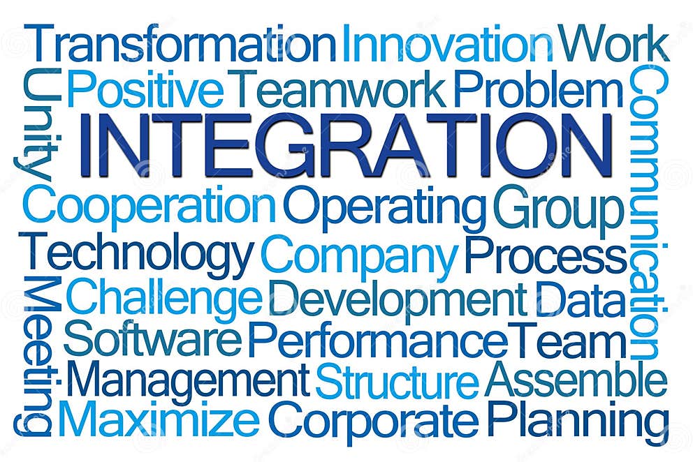 Integration Word Cloud stock illustration. Illustration of development ...