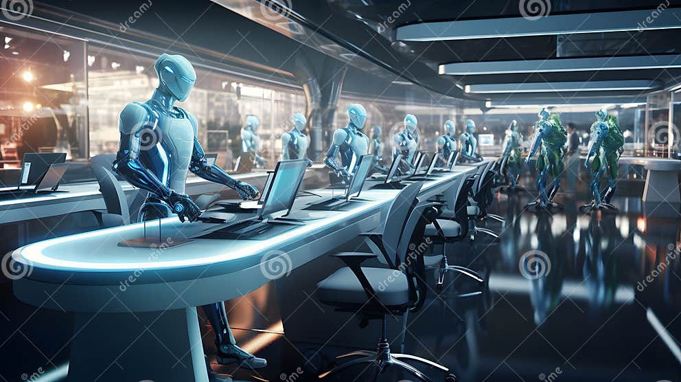 Integrative Tech Work Environment Stock Photo - Image of efficiency ...