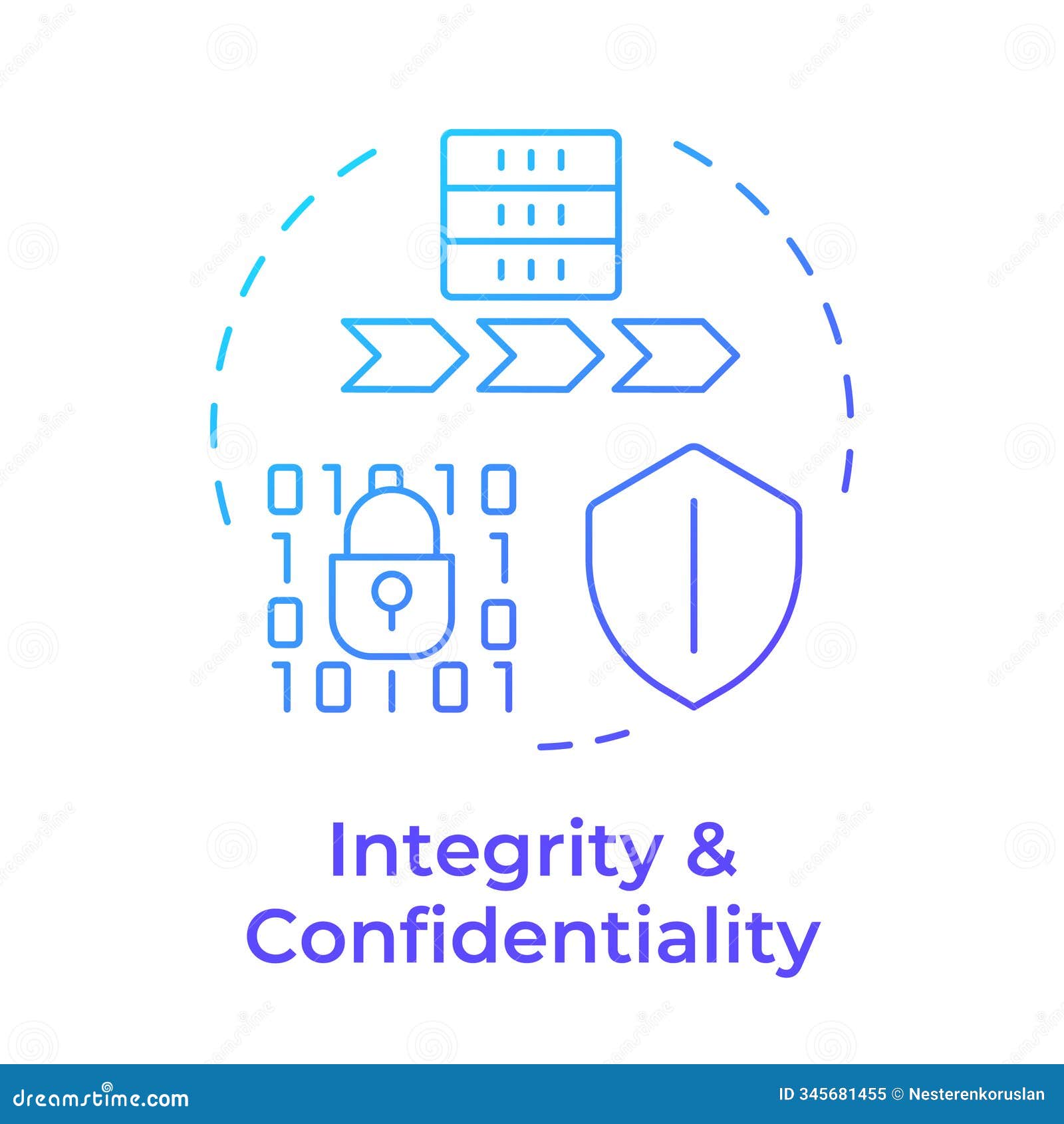 Integrity and Confidentiality Blue Gradient Concept Icon Stock ...