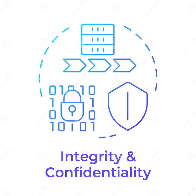 Integrity and Confidentiality Blue Gradient Concept Icon Stock ...