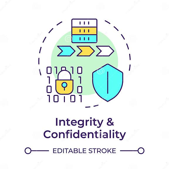 Integrity and Confidentiality Multi Color Concept Icon Stock ...