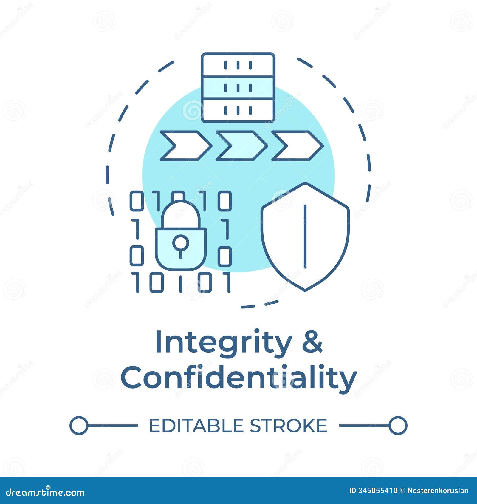 Integrity and Confidentiality Soft Blue Concept Icon Stock Vector ...