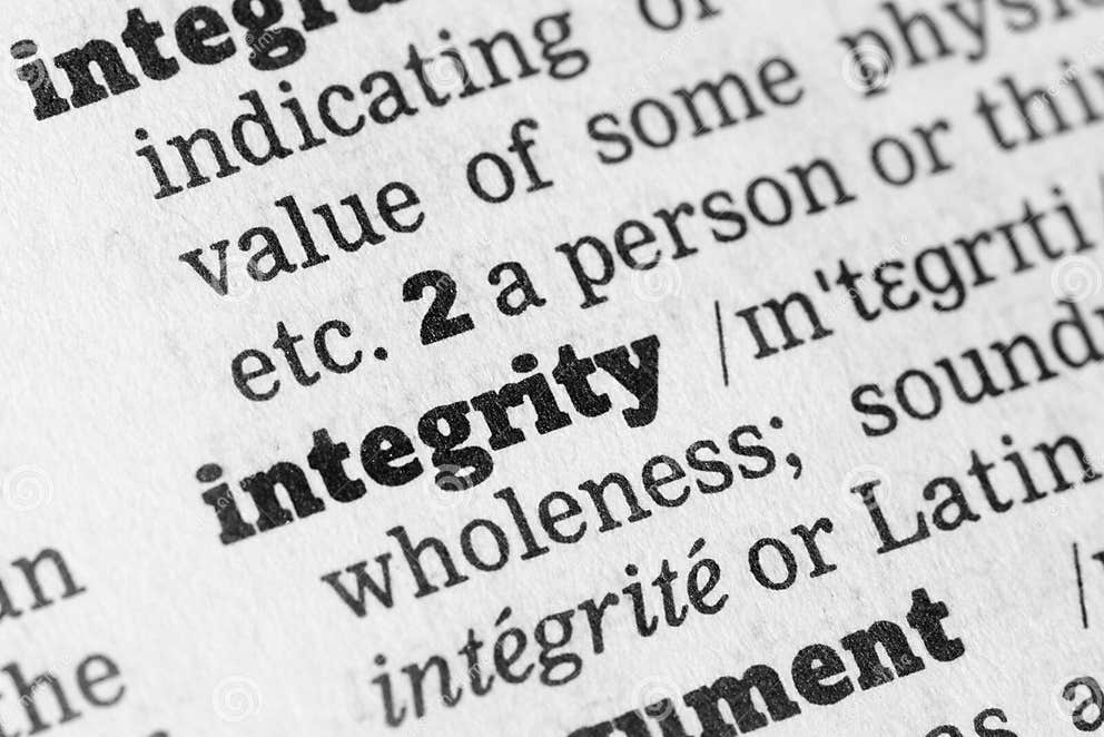 Integrity Dictionary Definition Stock Image - Image of black, research ...