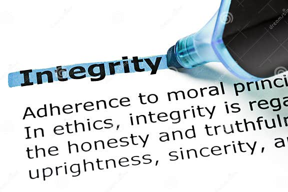 Integrity Highlighted in Blue Stock Photo - Image of felt, decency ...