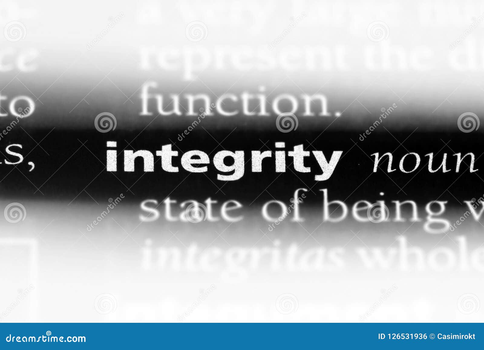 Integrity stock photo. Image of closeup, english, idea - 126531936