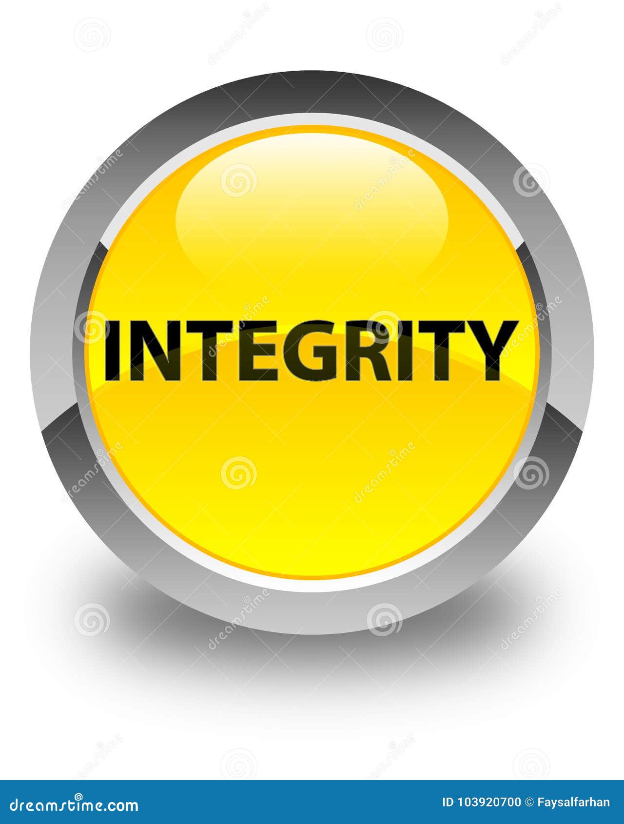 Integrity Glossy Yellow Round Button Stock Illustration - Illustration ...