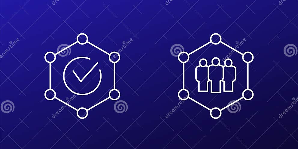 Integrity Line Icons for Apps and Web Stock Illustration - Illustration ...