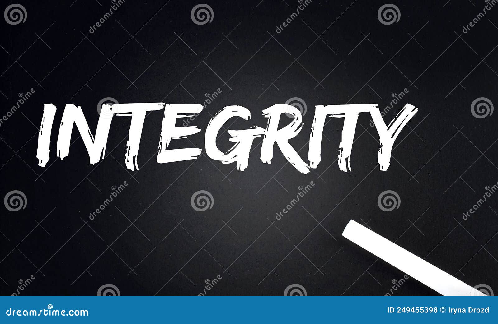 INTEGRITY Text on a Black Chalkboard with a Piece of Chalk Stock Photo ...