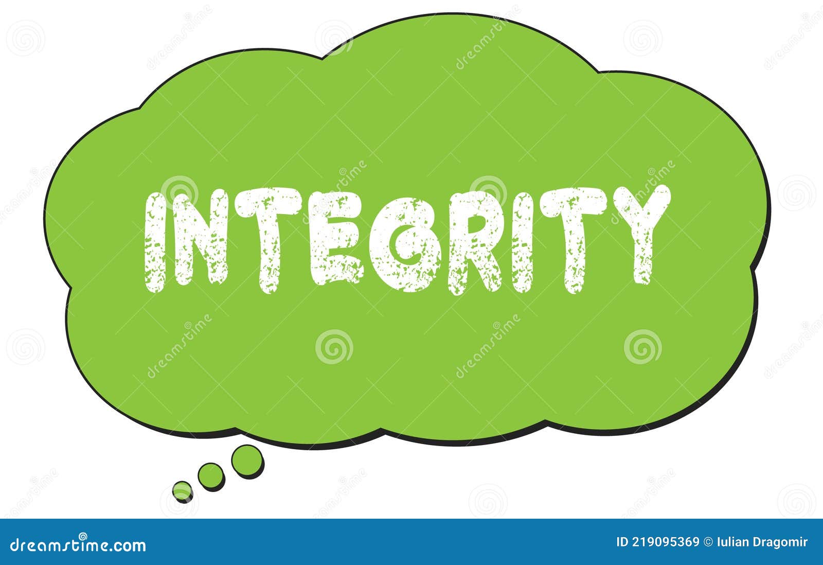INTEGRITY Text Written on a Green Thought Bubble Stock Illustration ...