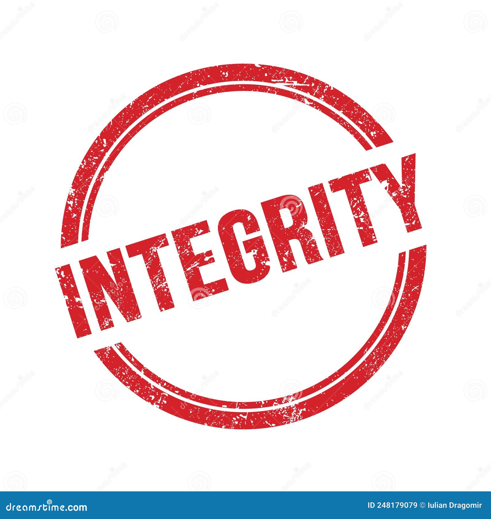 INTEGRITY Text Written on Red Grungy Round Stamp Stock Illustration ...