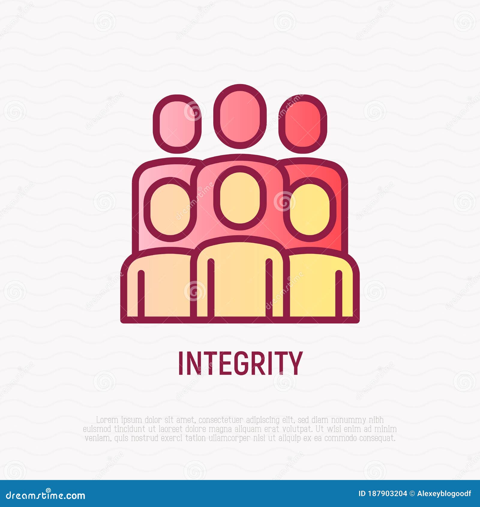 Integrity Thin Line Icon: Teamwork, Social Group. Modern Vector ...