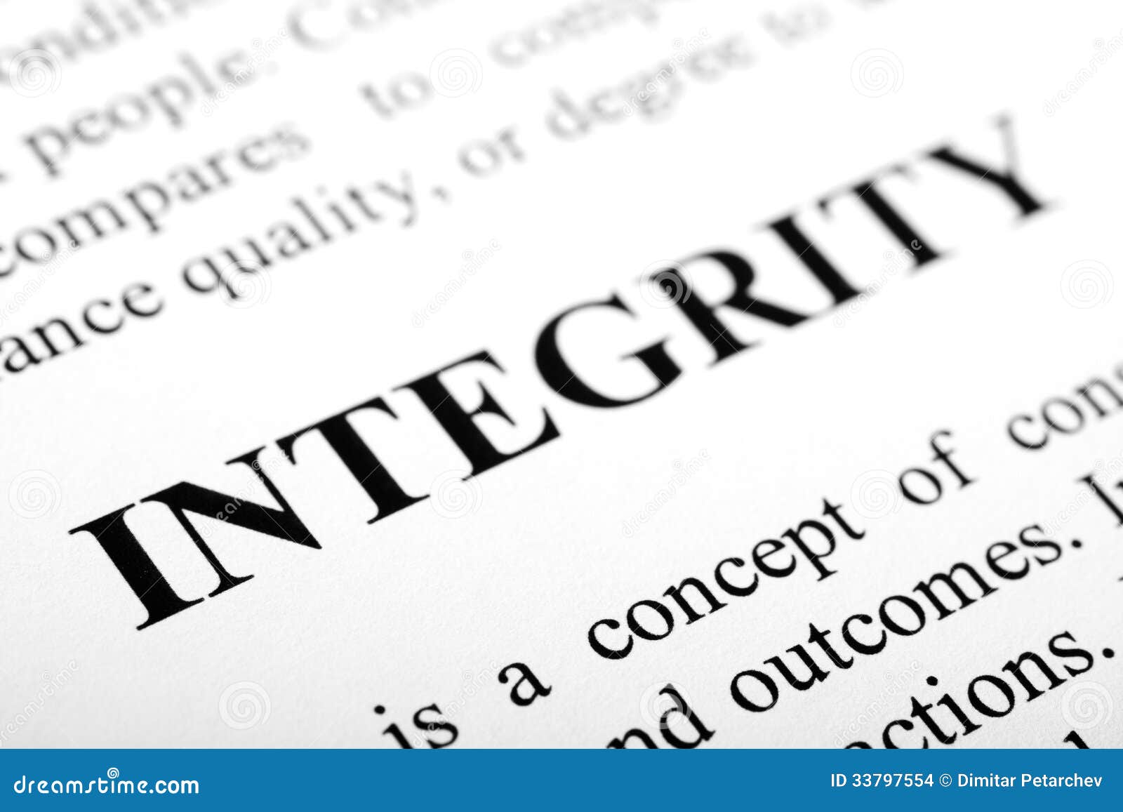 Integrity stock photo. Image of concepts, printout, closeup - 33797554