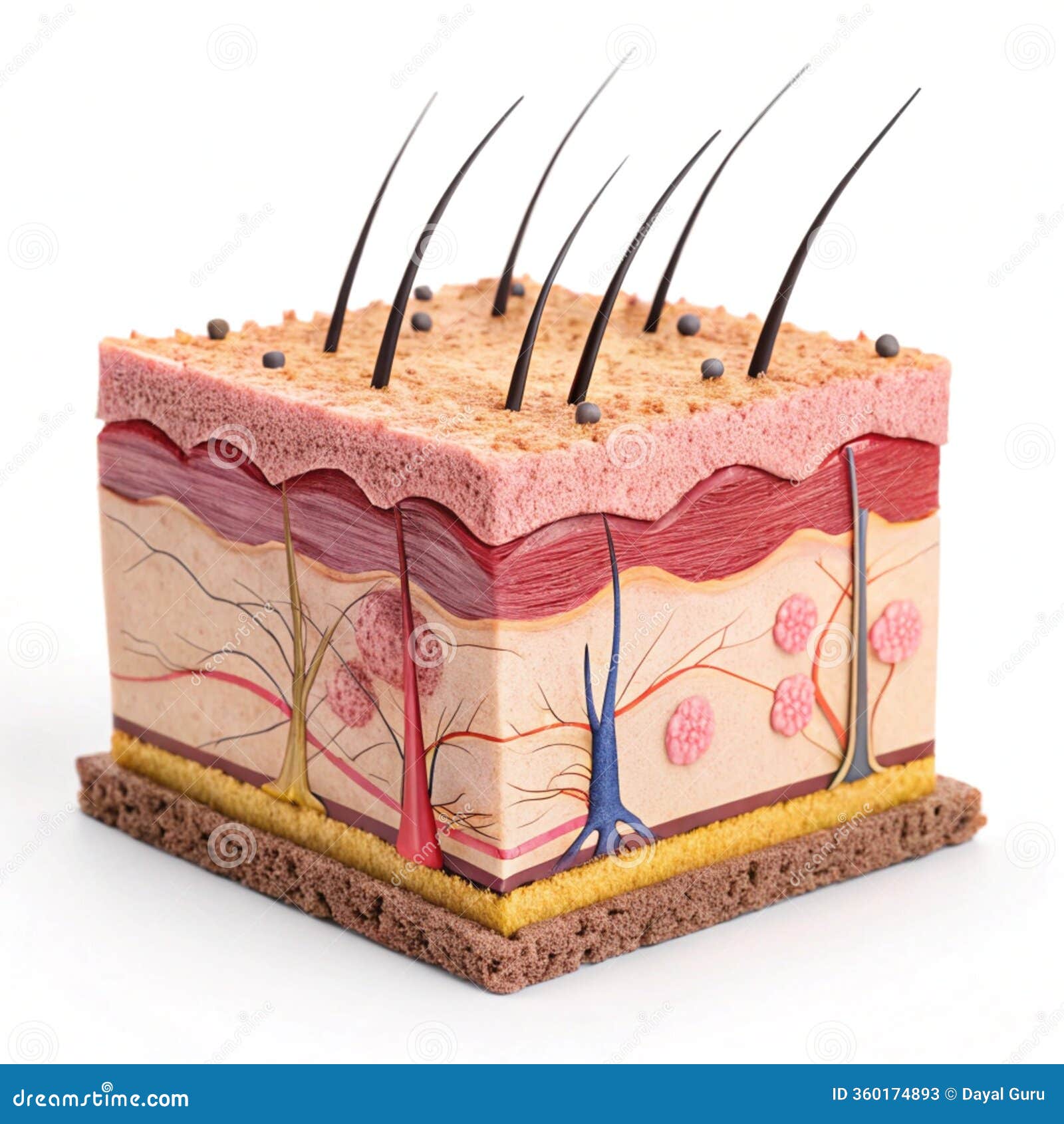 Integumentary System With Epidermis Surface Layer Structure Outline ...