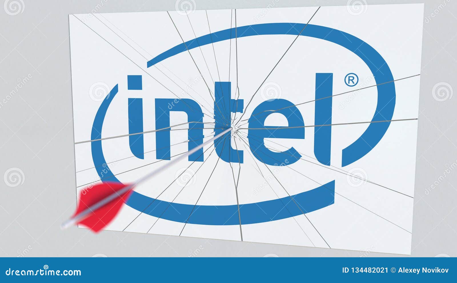INTEL Company Logo Being Cracked by Archery Arrow. Corporate Problems ... INTEL Company Logo Being Cracked by Archery Arrow. Corporate Problems ...
