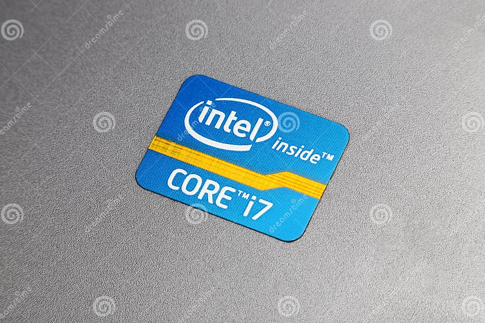 The Intel Inside Core I7 Label on Laptop Editorial Photography - Image ...
