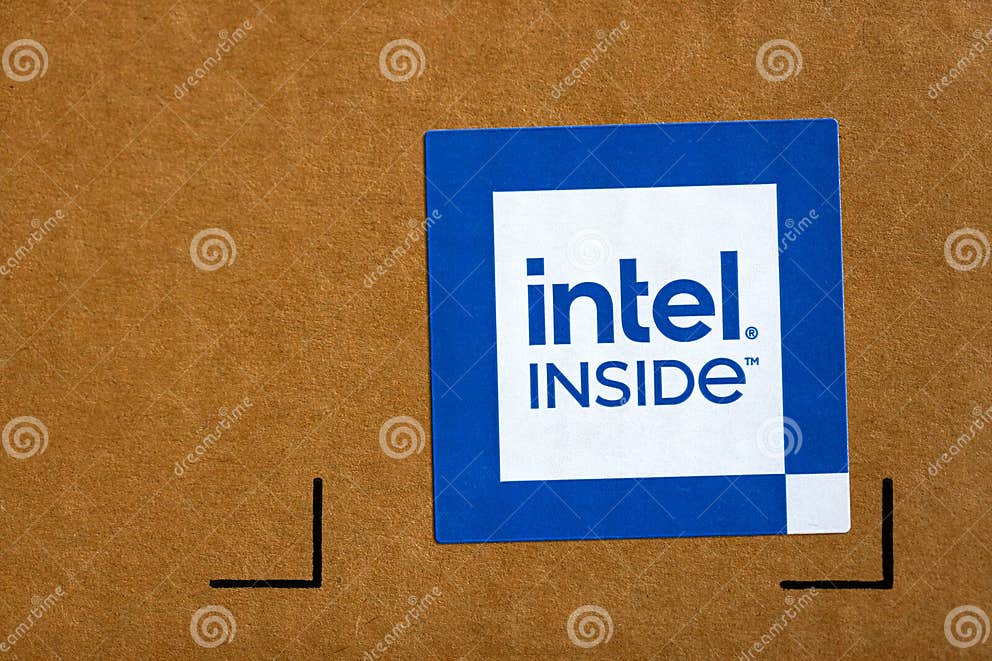 A Intel Inside Sticker on a Box Editorial Stock Image - Image of white ...