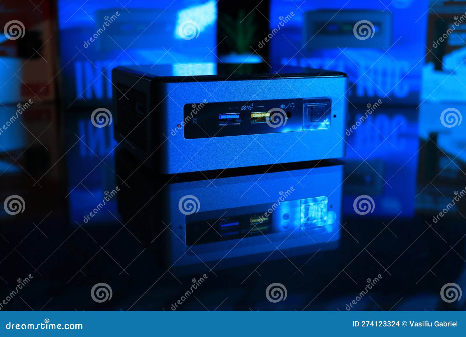 Intel Nuc Concept, Mini Pc Reflected in the Mirror Editorial Stock ...