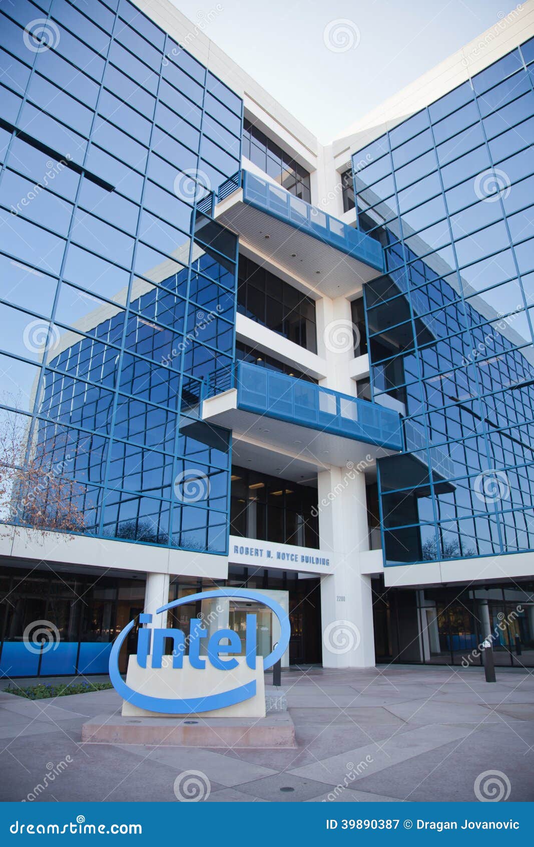 Intel Sign Located In Front Of The Entrance To The Offices And Museum ...