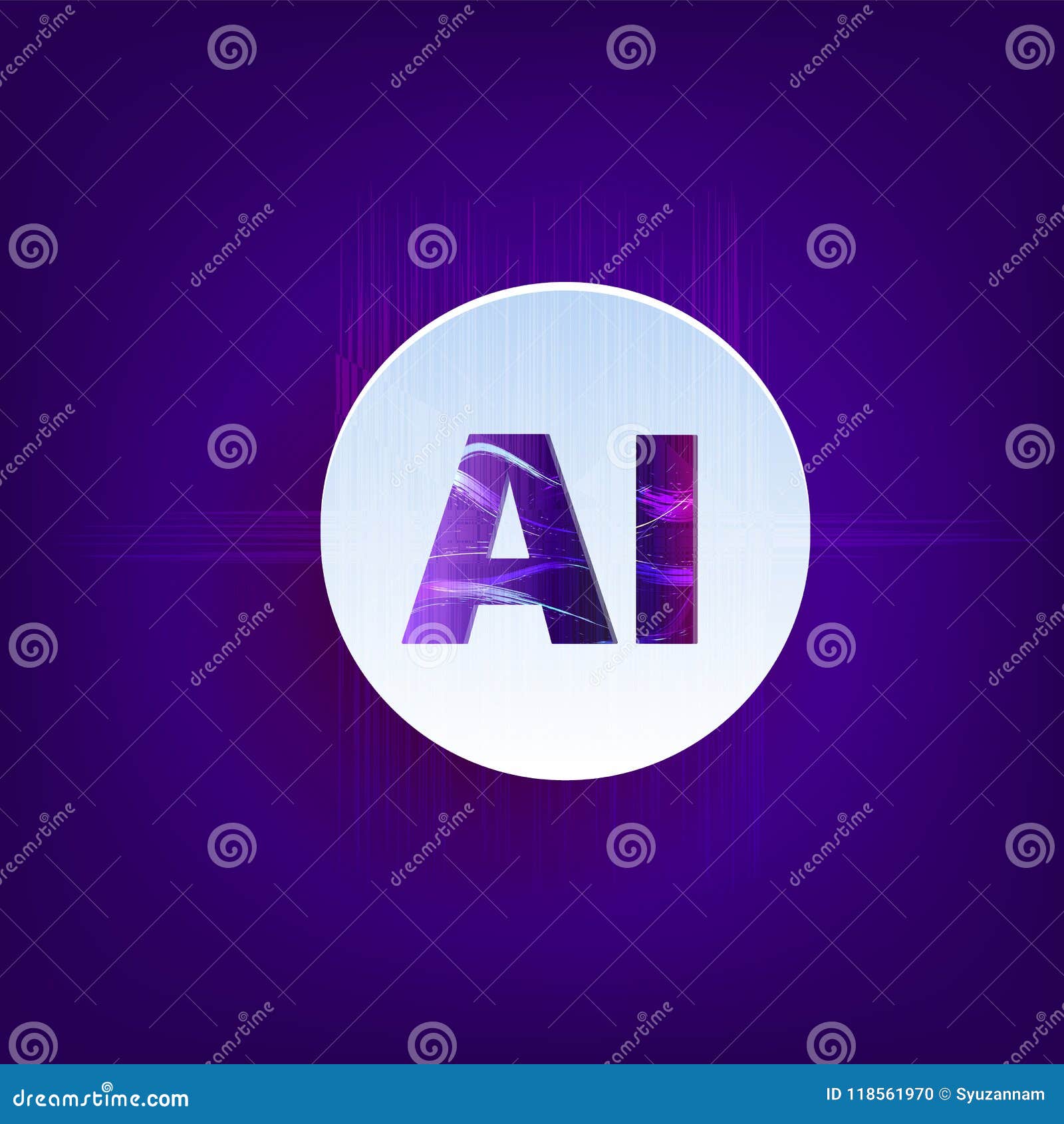 Inteligencia Artificial Letras Del AI Ilustración Del Vector ...