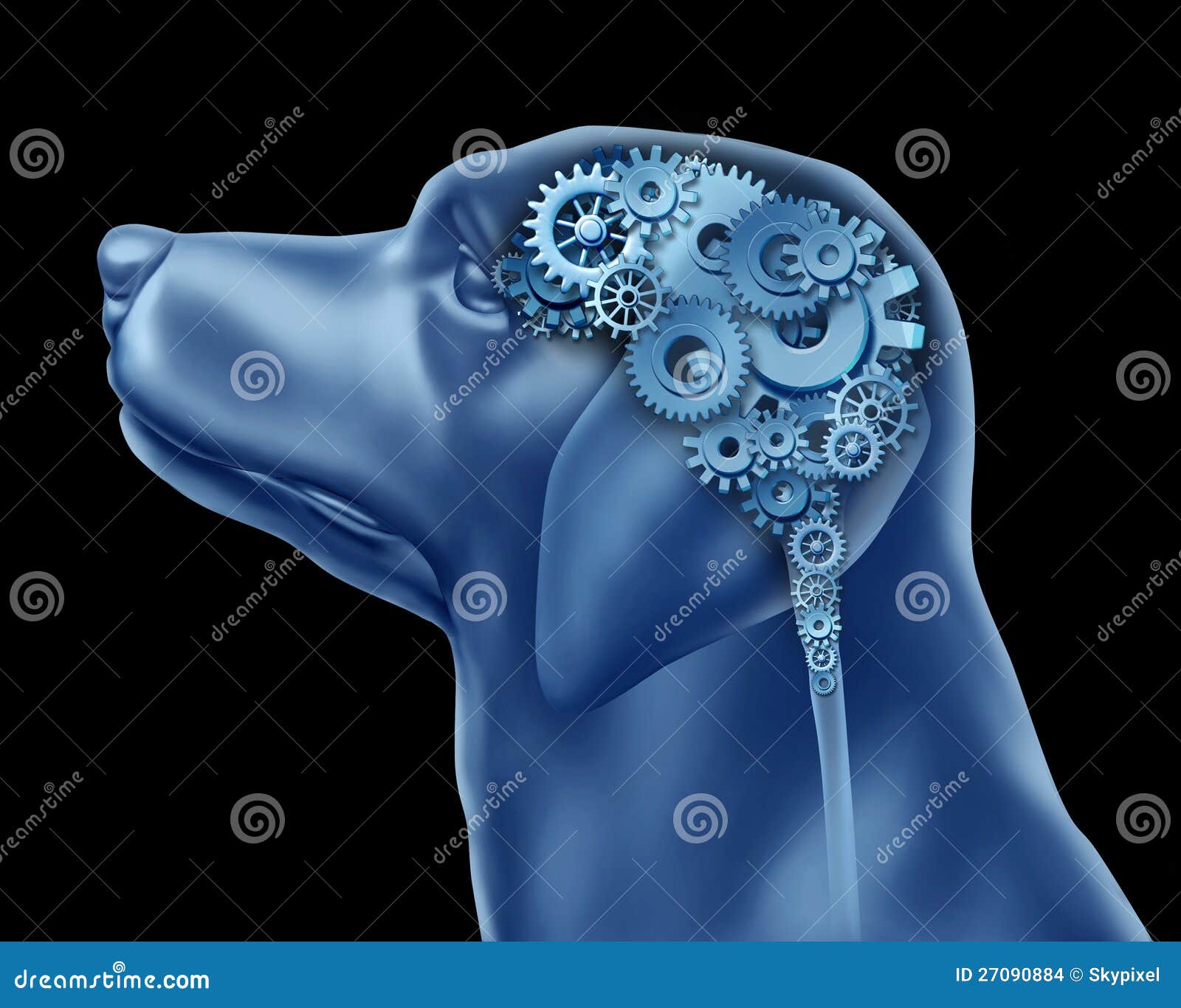 Inteligencia del perro stock de ilustración. Ilustración de negro ...