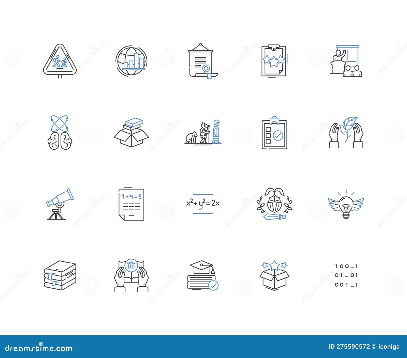 Intellect Line Icons Collection. Intelligence, Cognition, Brainpower ...