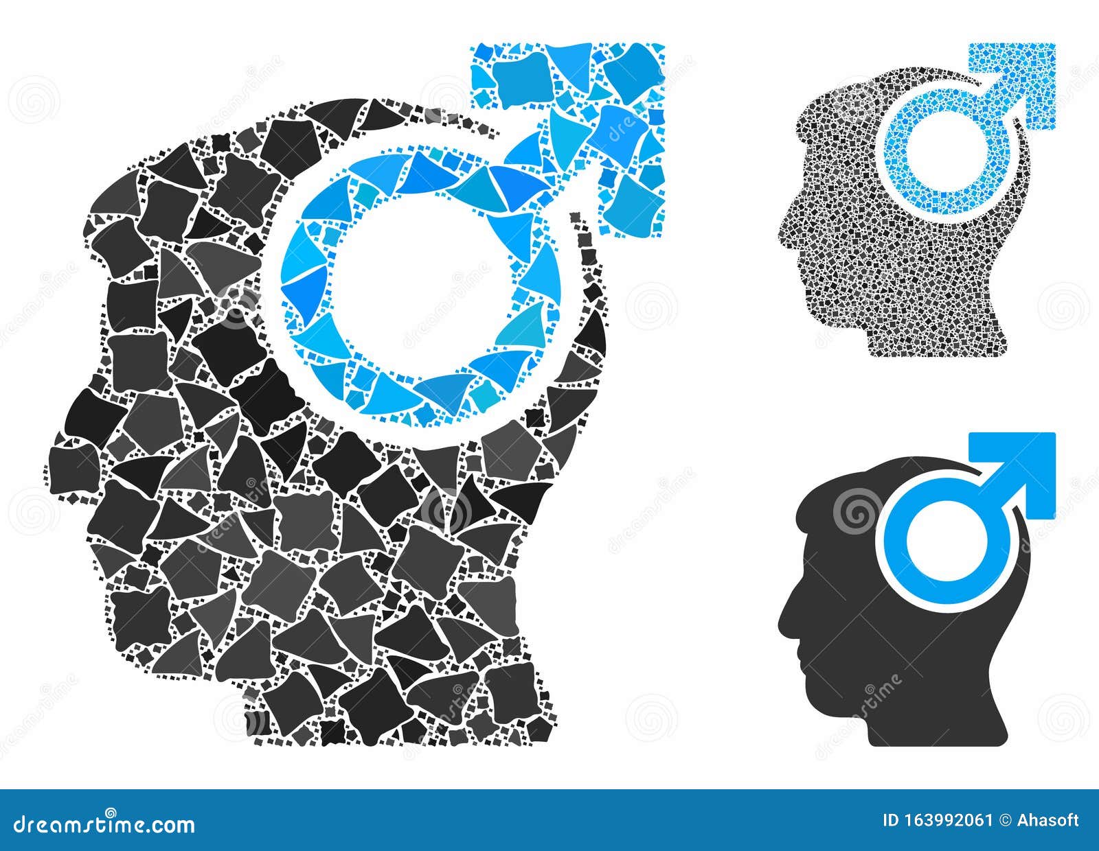 Intellect Potency Mosaic Icon of Rough Elements Stock Vector ...