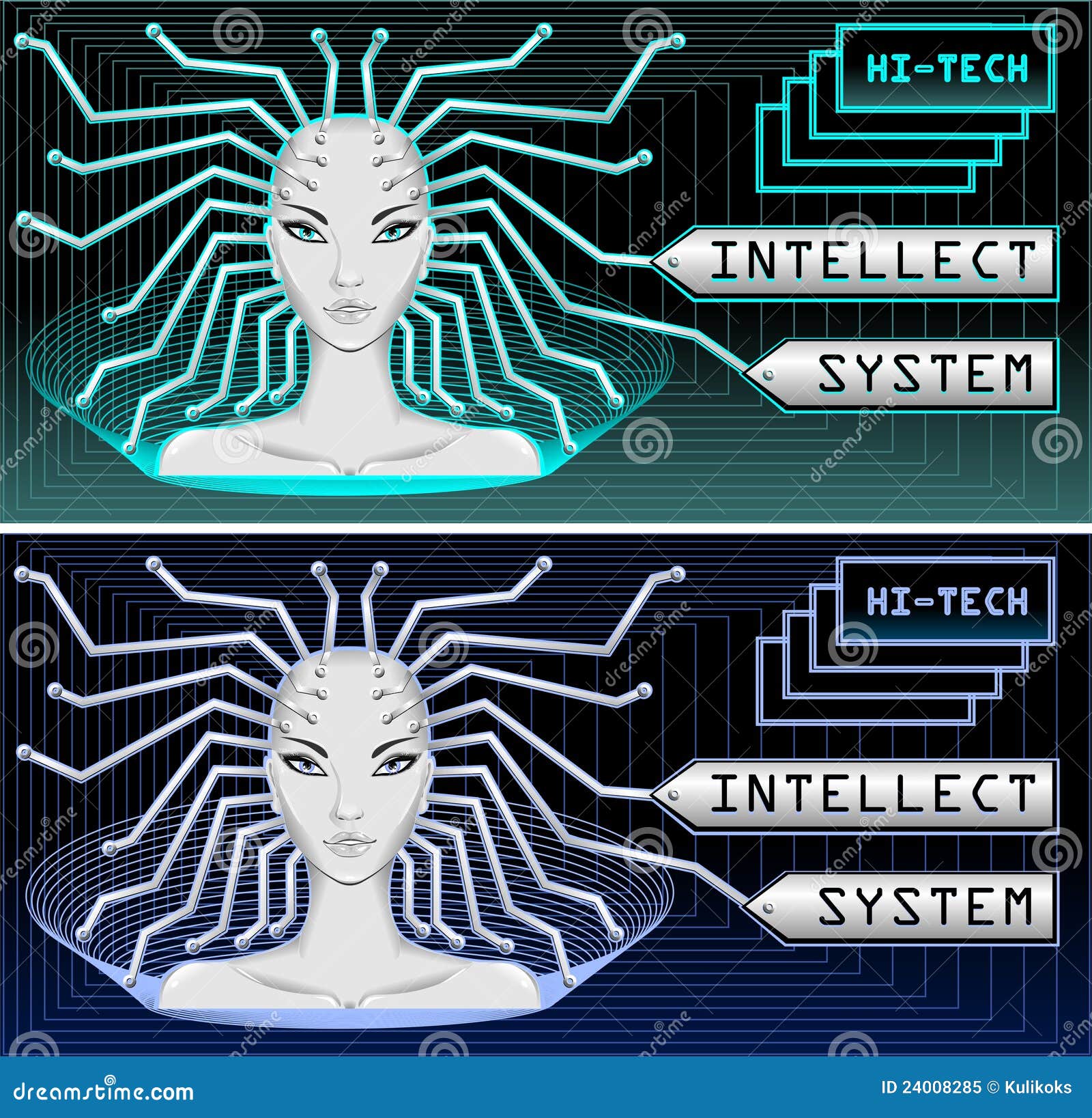 Intellect System and Hi Tech Technology Stock Vector - Illustration of ...