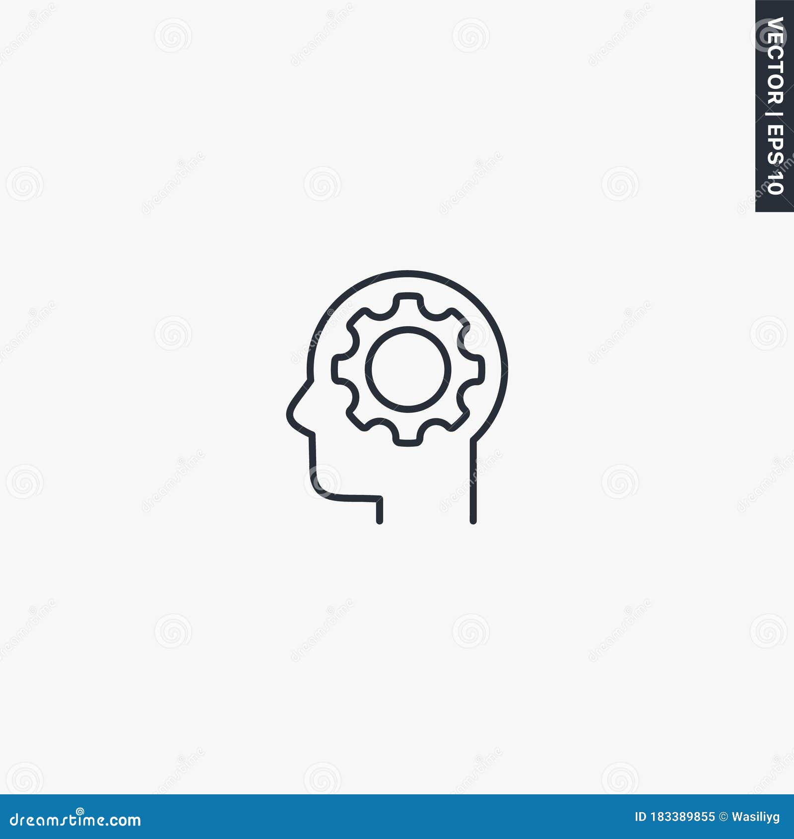 Intellective, Linear Style Sign for Mobile Concept and Web Design Stock ...