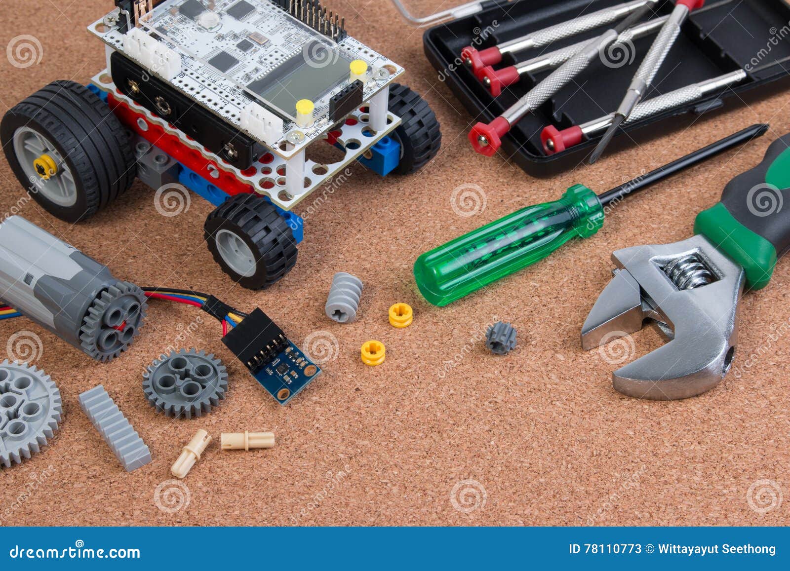 Intellectual Development Diy Robot Toy Assembly Kit Stock Image