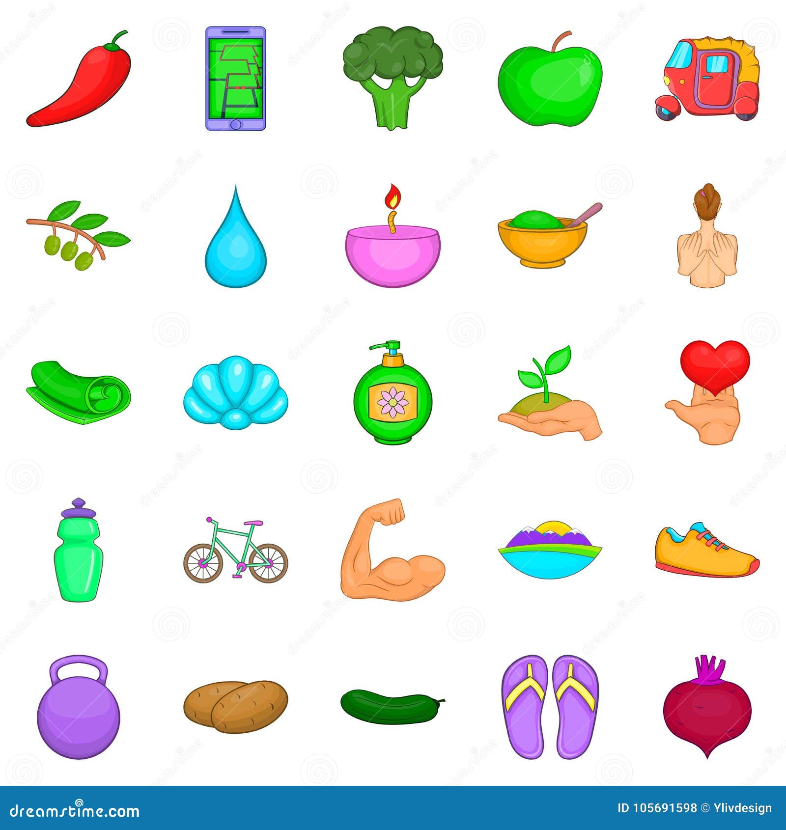 Intellectual Development Icons Set, Cartoon Style Stock Vector ...