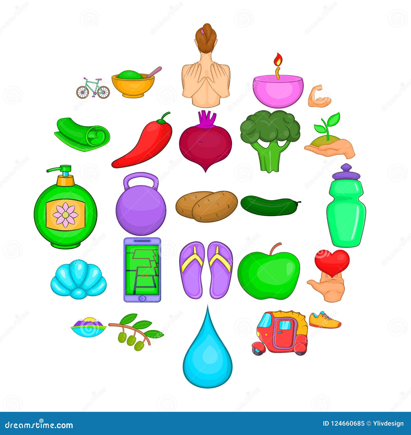 Intellectual Development Icons Set, Cartoon Style Stock Vector ...