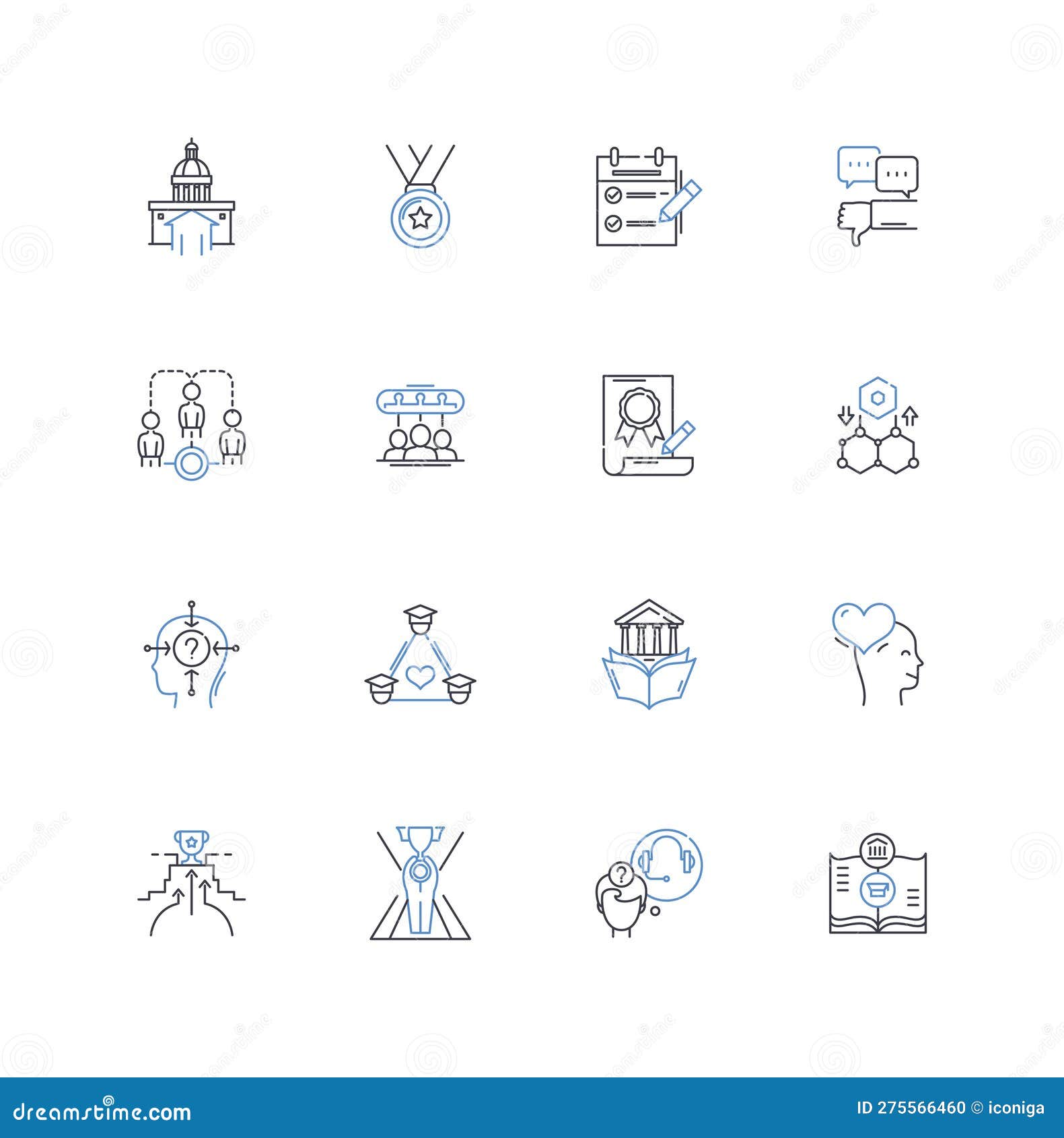 Intellectual Development Line Icons Collection. Learning, Understanding ...