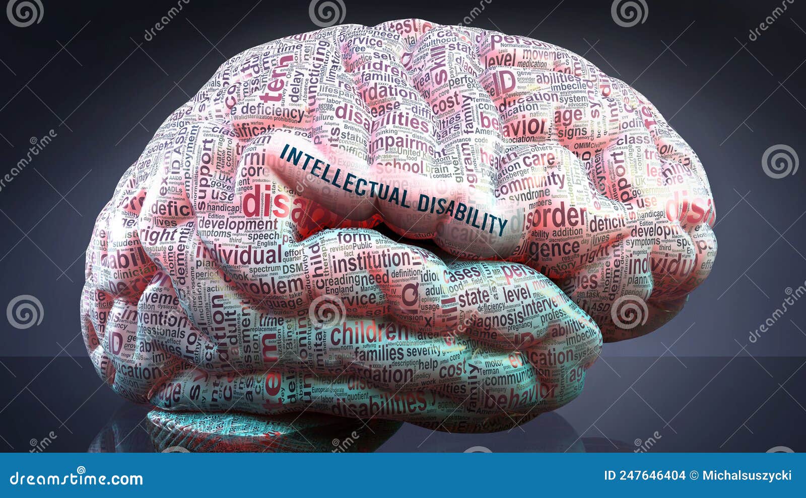 Intellectual Disability and a Human Brain Stock Illustration ...