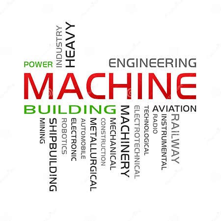 Intellectual Engineering Word Stock Vector - Illustration of machine ...