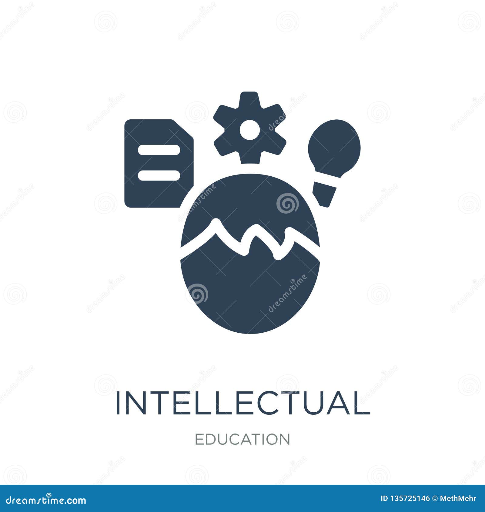 Intellectual Icon in Trendy Design Style. Intellectual Icon Isolated on ...