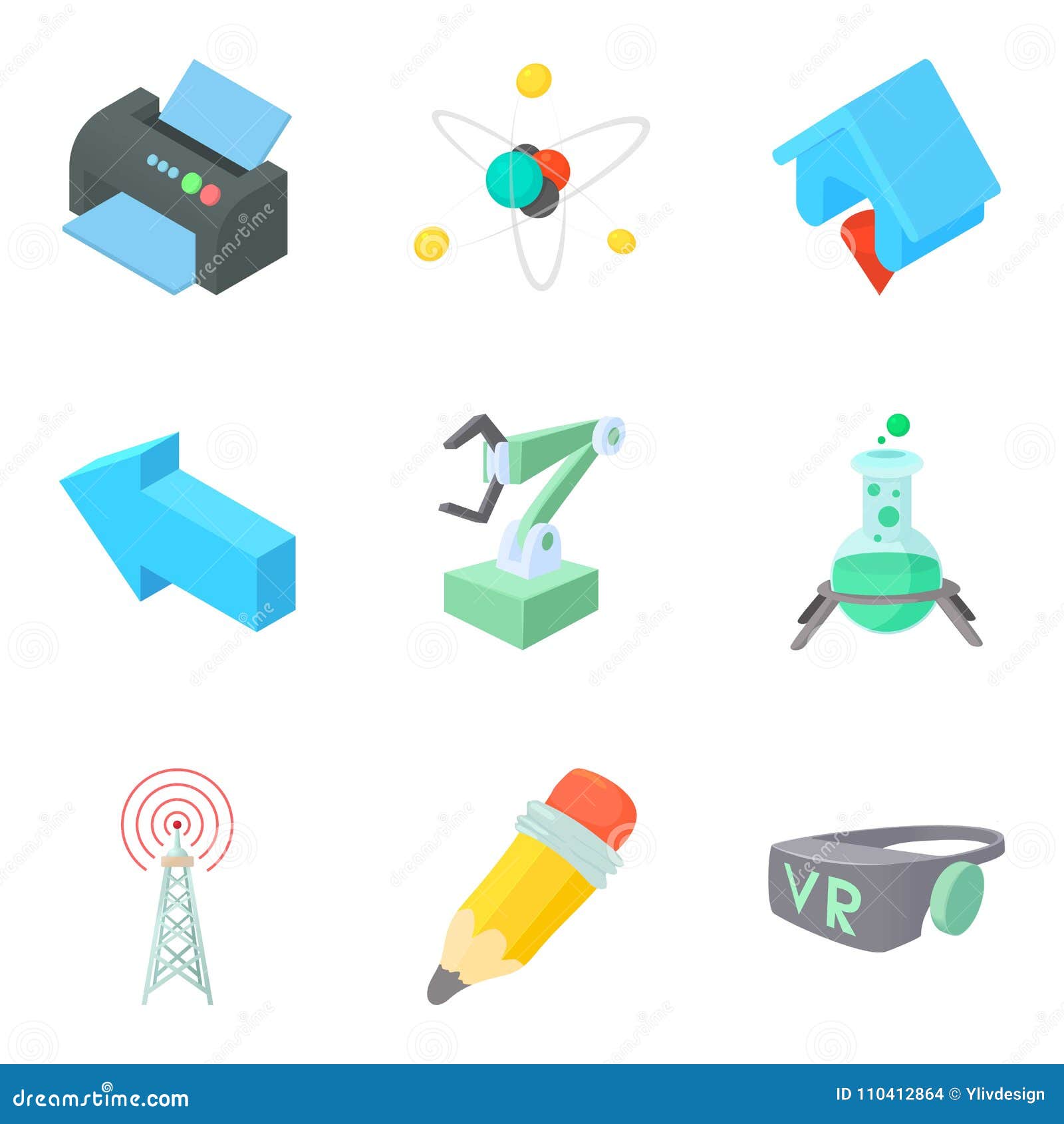 Intellectual Icons Set, Cartoon Style Stock Vector - Illustration of ...