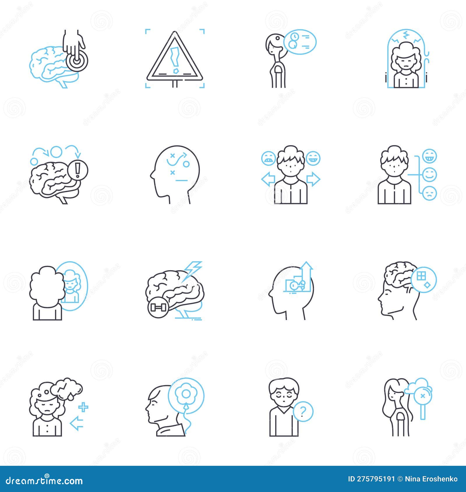 Intellectual Power Linear Icons Set. Intelligence, Wisdom, Knowledge ...